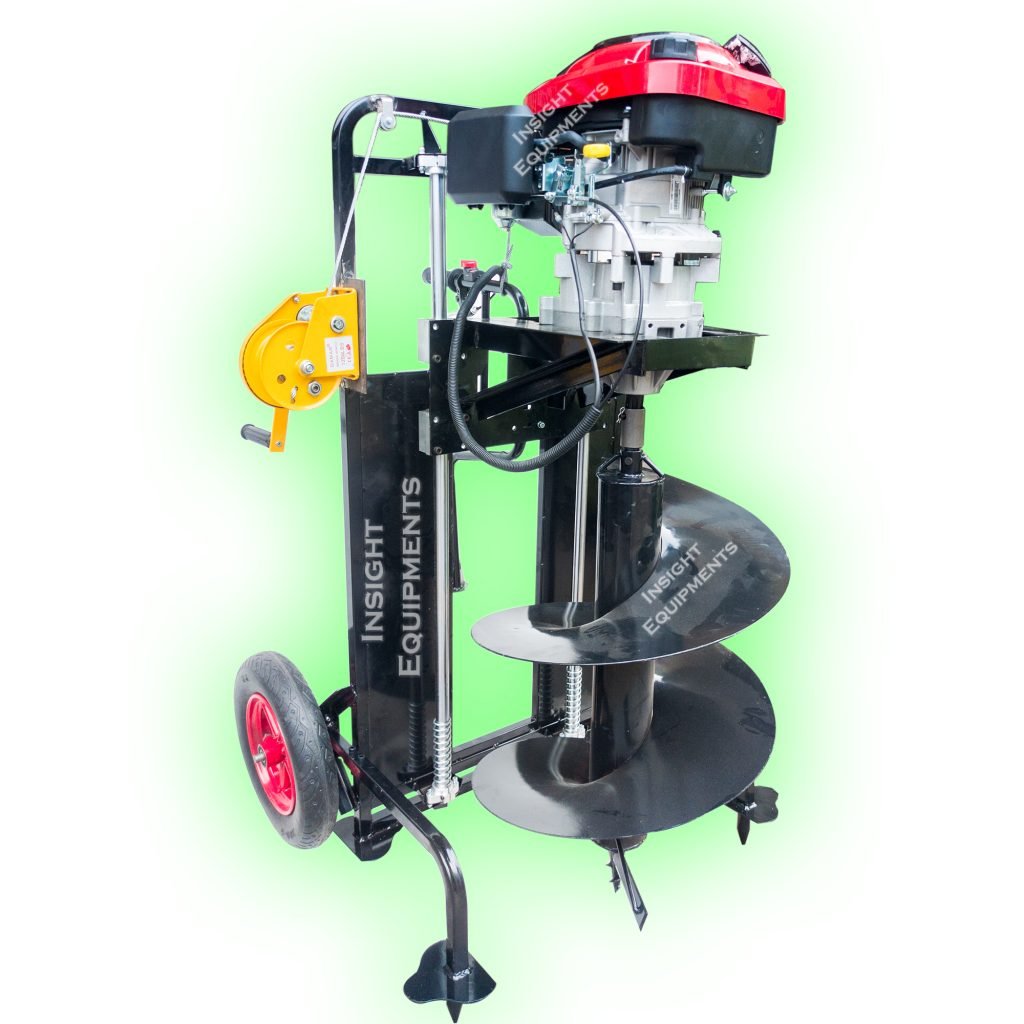 200Cc 4-Stroke Earth Auger With 20 Inch Bit And Two Wheel Heavy Trolly ...